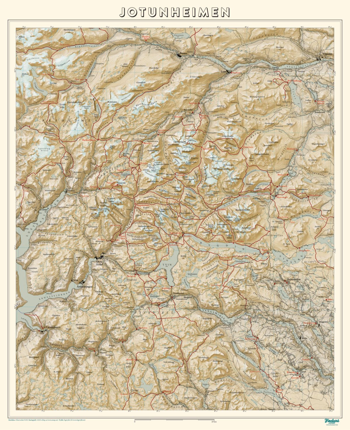 Jotunheimen 250 (Retro) - Fjellkart - Finekart