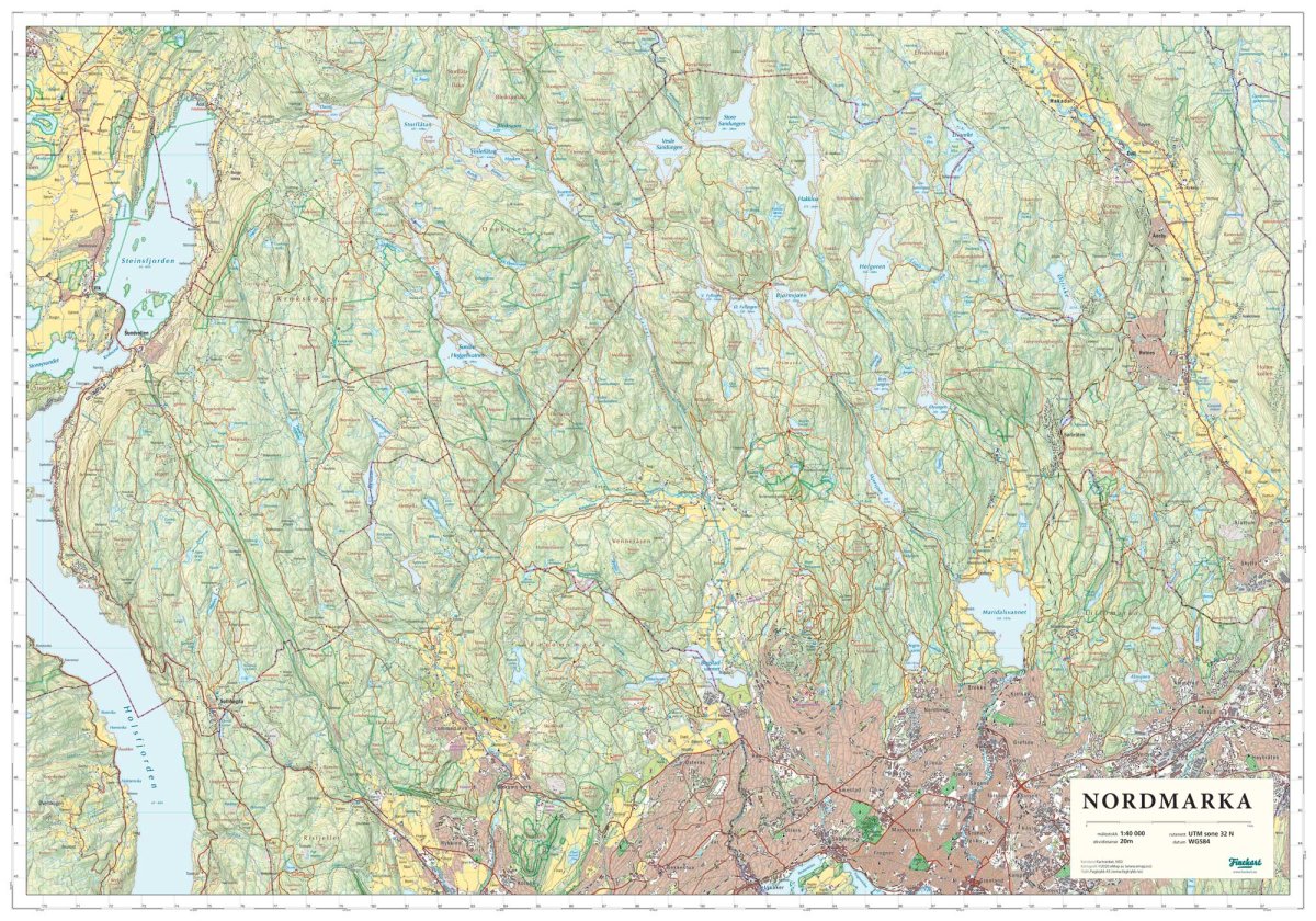 Nordmarka sør - Hyttekart - Finekart
